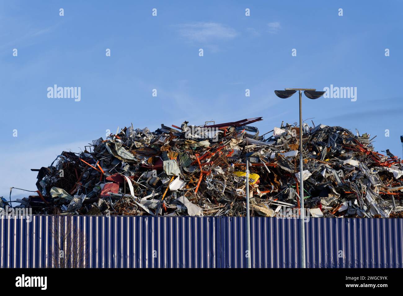 Scrap metal recycling compound viewed from above Stock Photo - Alamy
