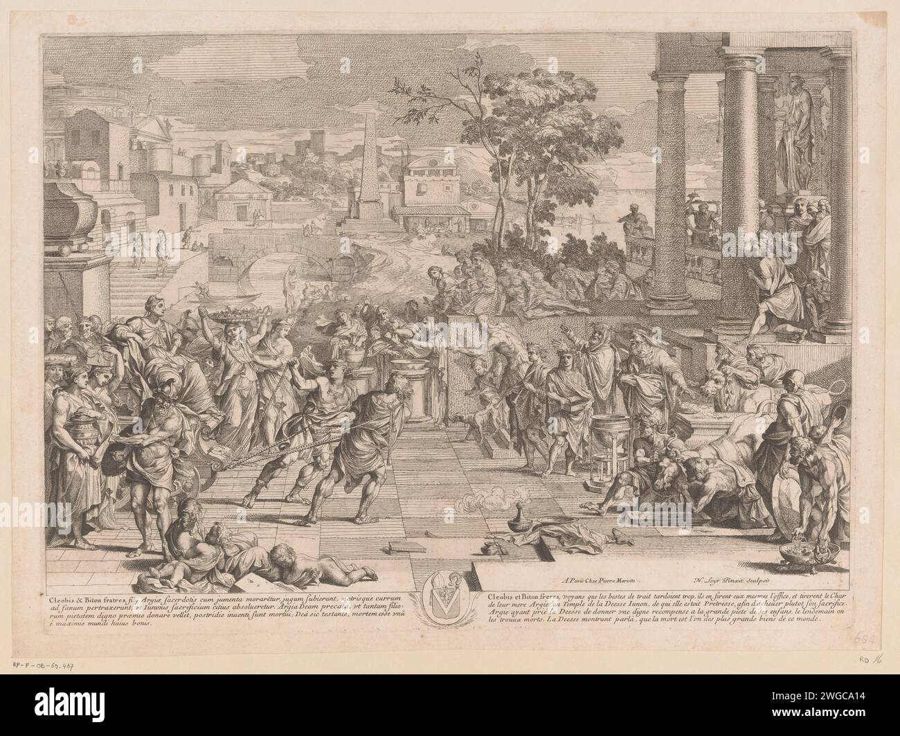 Kleobis and Biton pull Argia on her chariot to the temple of Juno ...