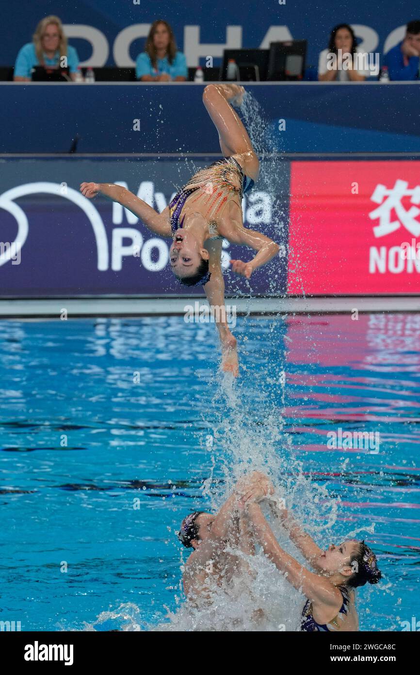 China team compete after competing the mixed team acrobatic final of ...