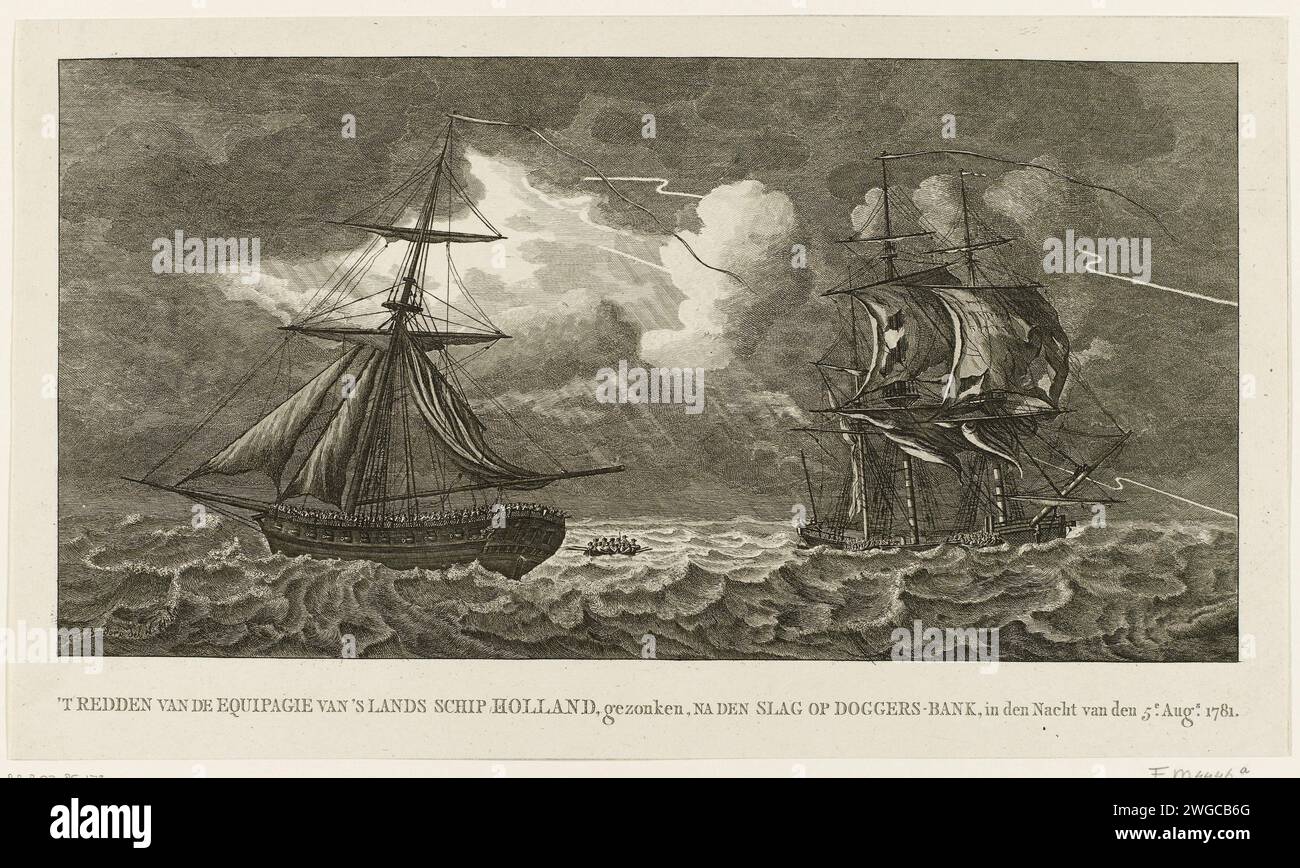 Saving the crew of the ship Holland, 1781, Carel Frederik Bendorp (I ...