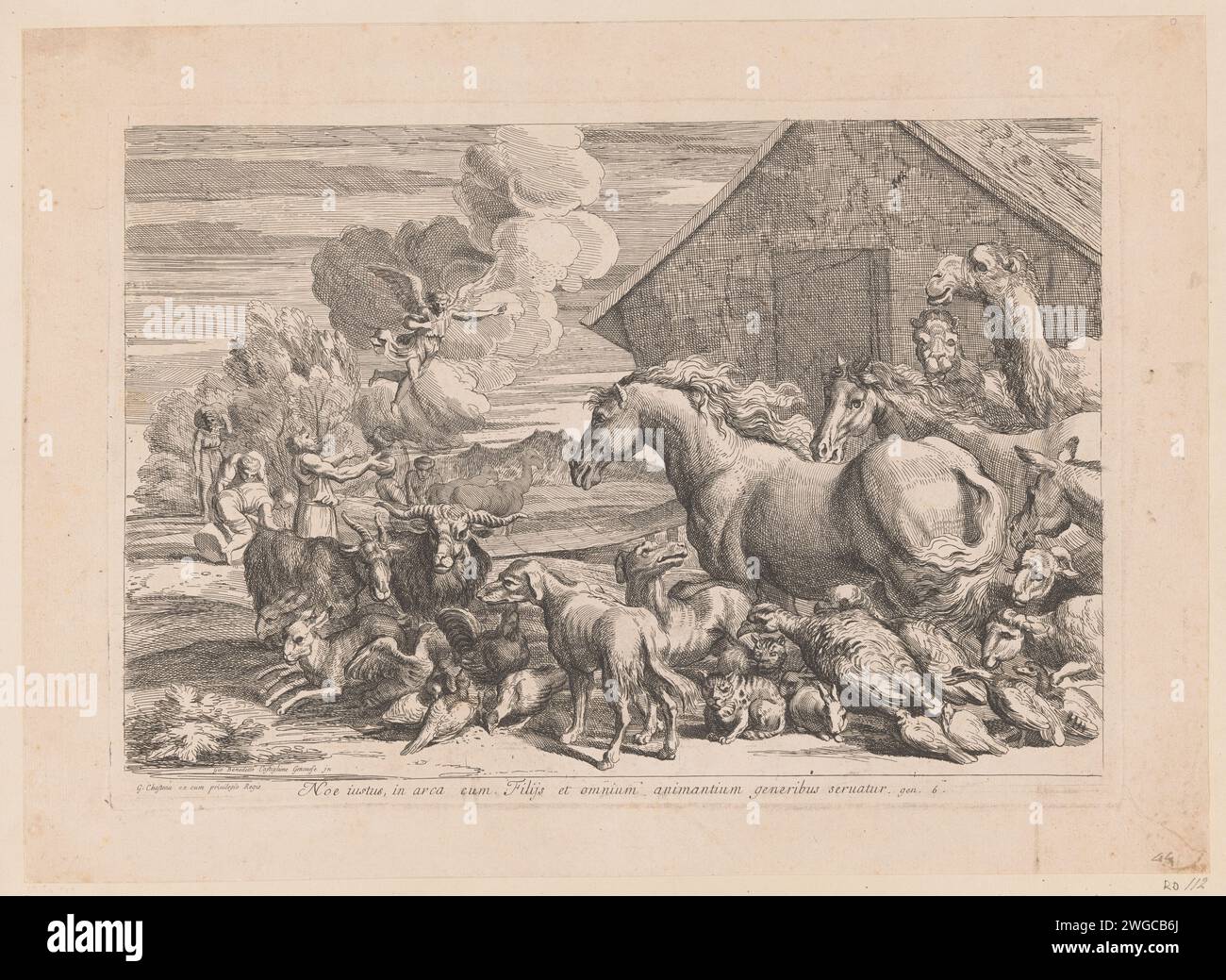 Order of the angel to Noah to Leiden the animals in the Ark, Charles ...