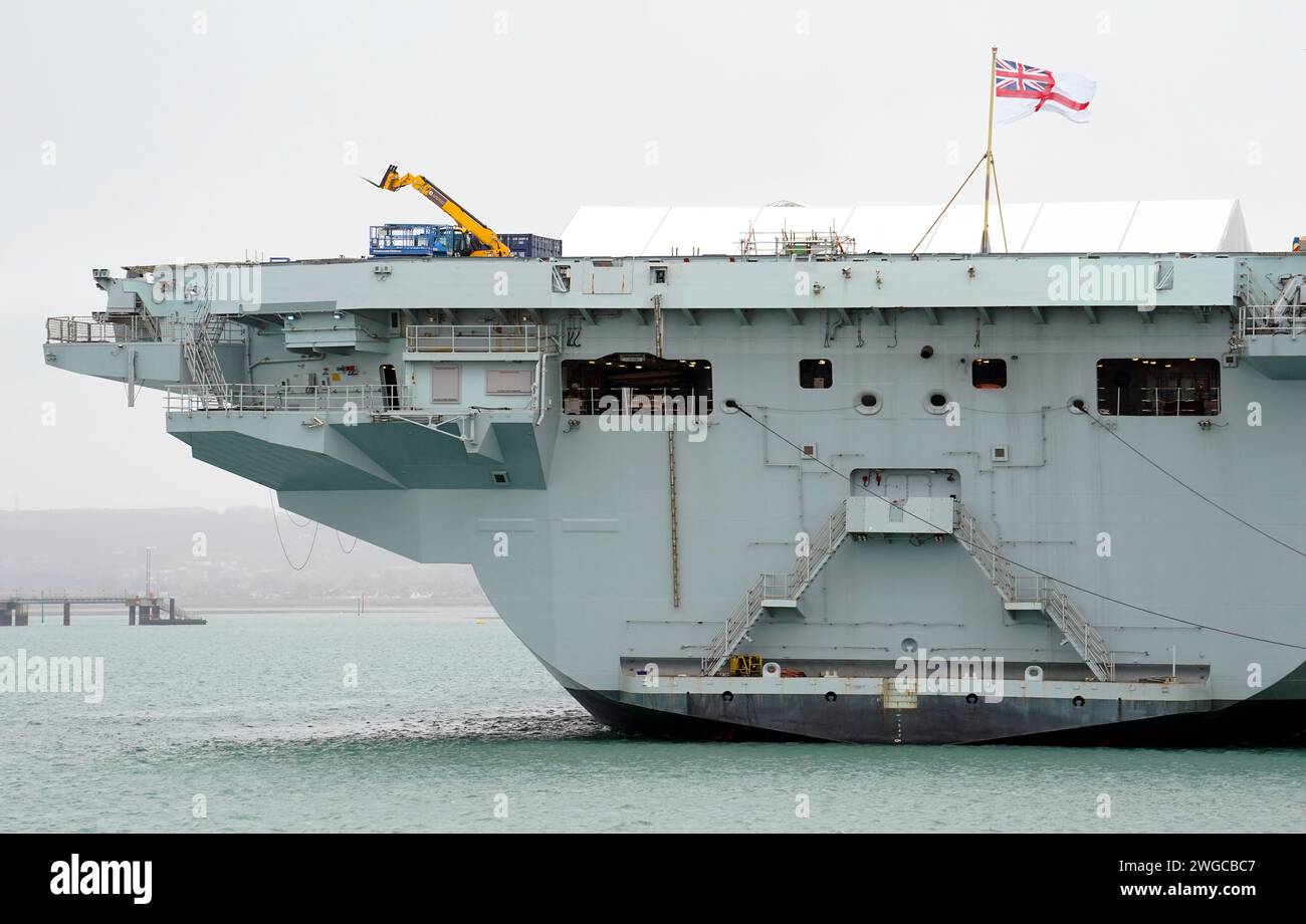 The Royal Navy aircraft carrier HMS Prince of Wales alongside at HMNB ...