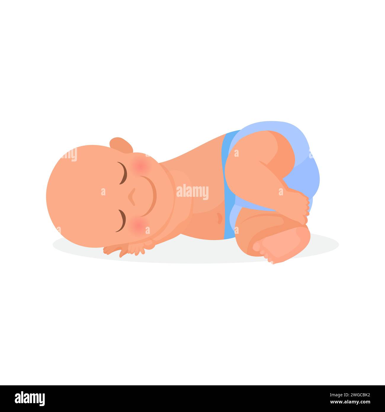 Infant newborn in diaper Stock Vector Images - Alamy