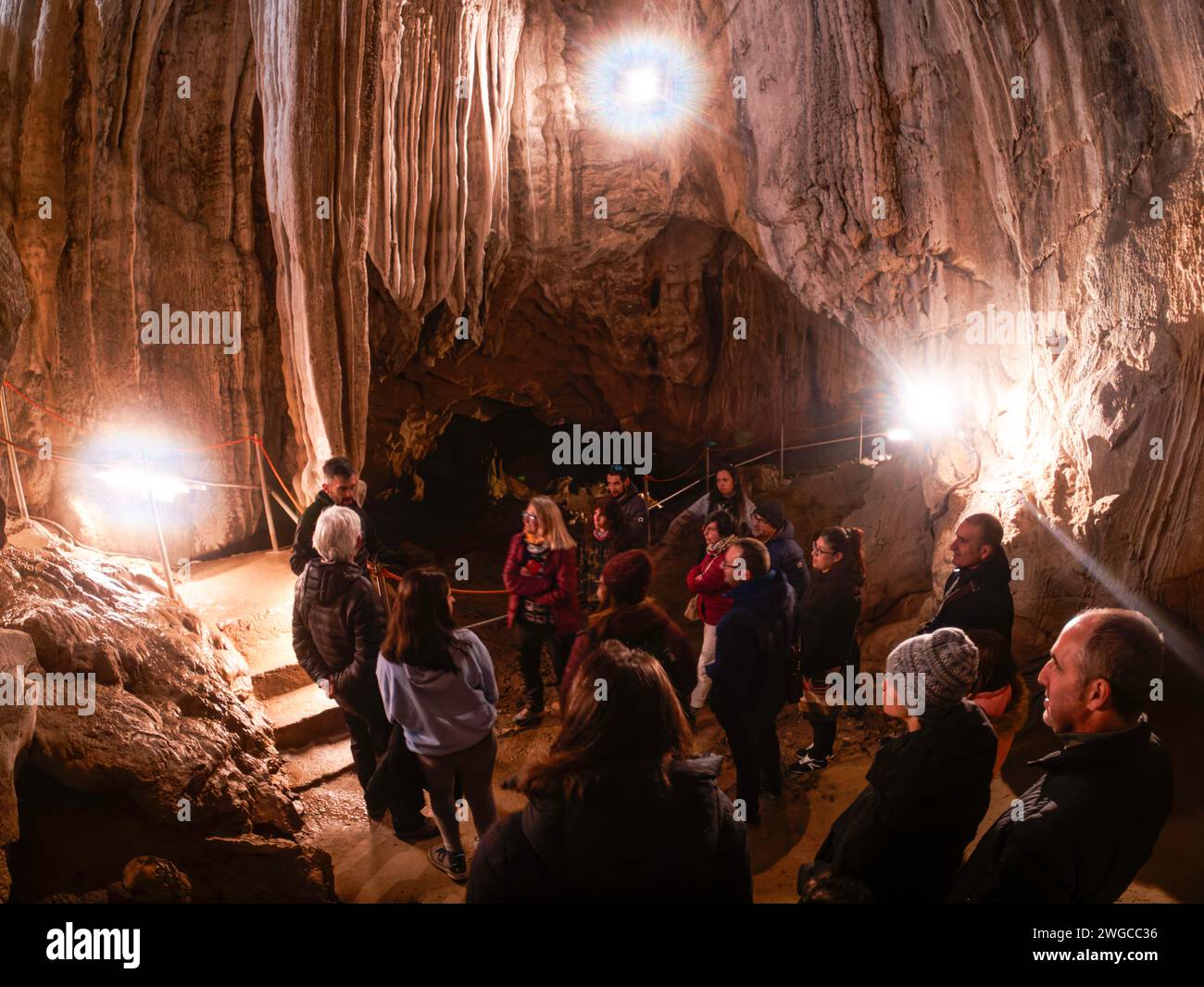 Las Güixas Cave, Villanúa, Pyrenees, Huesca, Aragon, Spain. Cave that ...