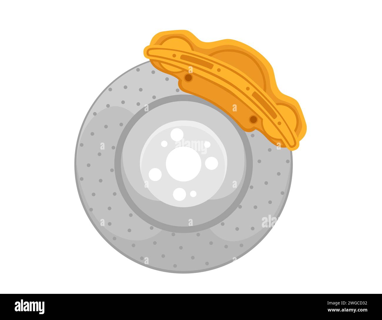 Car disk brakes wheel element vector illustration isolated on white ...