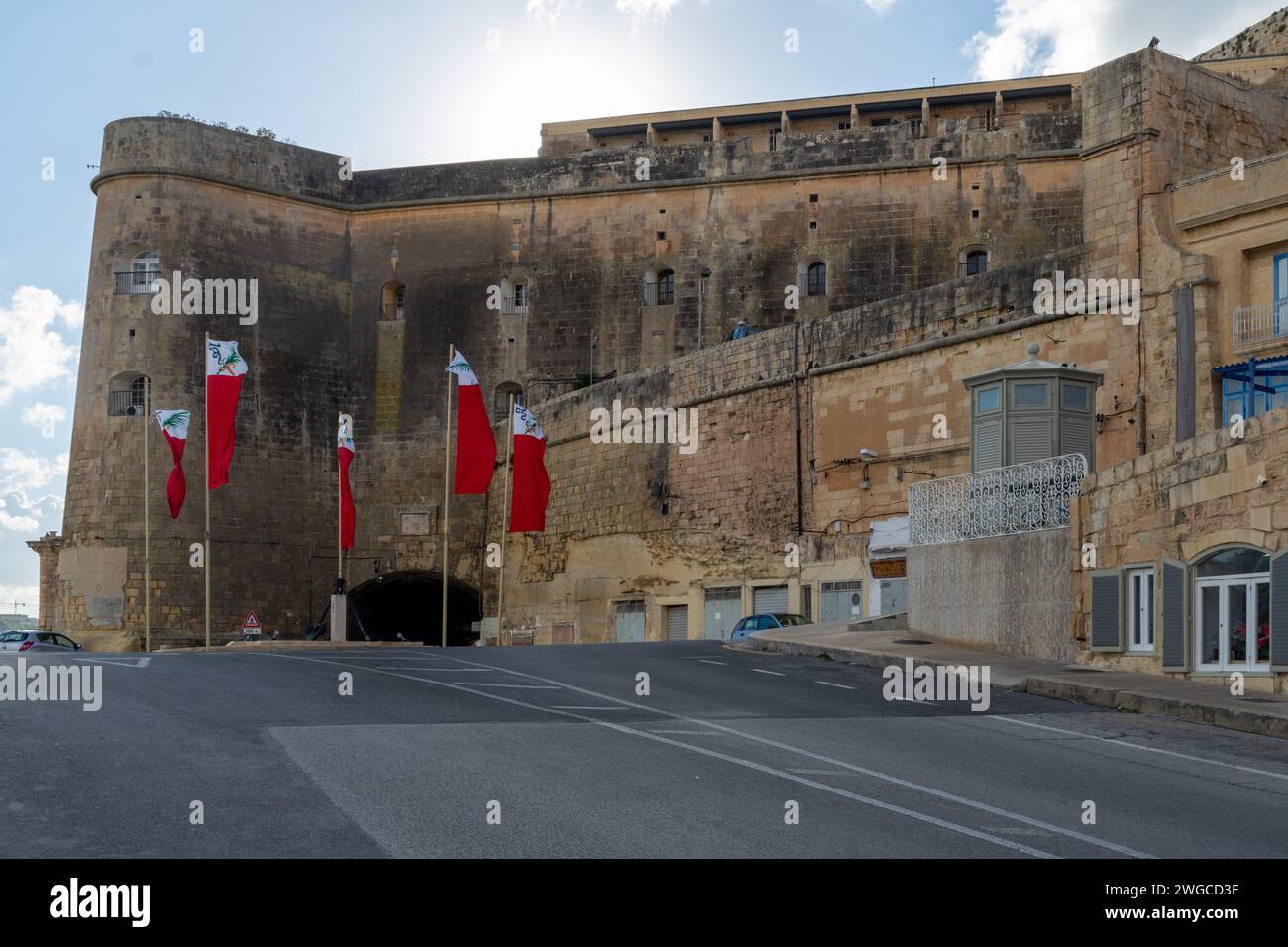 Valletta, Malta - January 12th 2019: The Lascaris Battery, known as ...