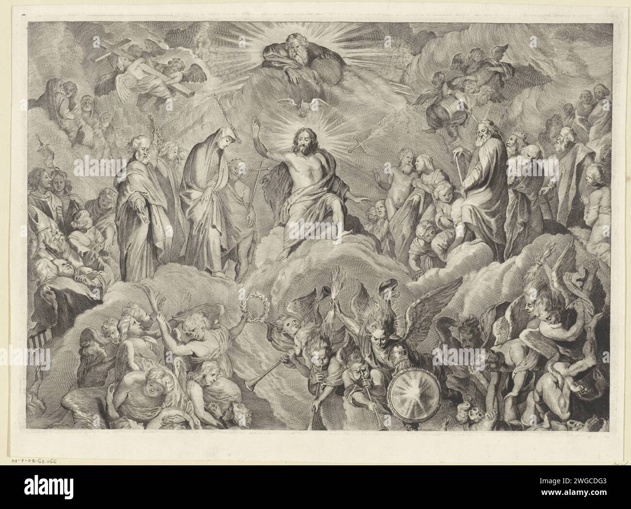 Last judgment (top plate), Cornelis Visscher (II), after Peter Paul ...