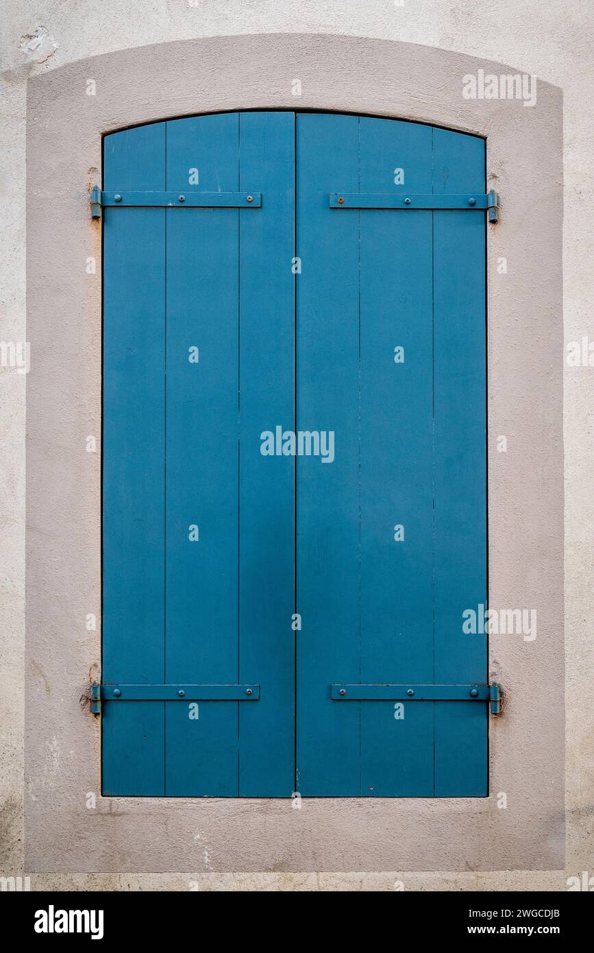 Blue Window shutter, Carcassonne, France Stock Photo - Alamy