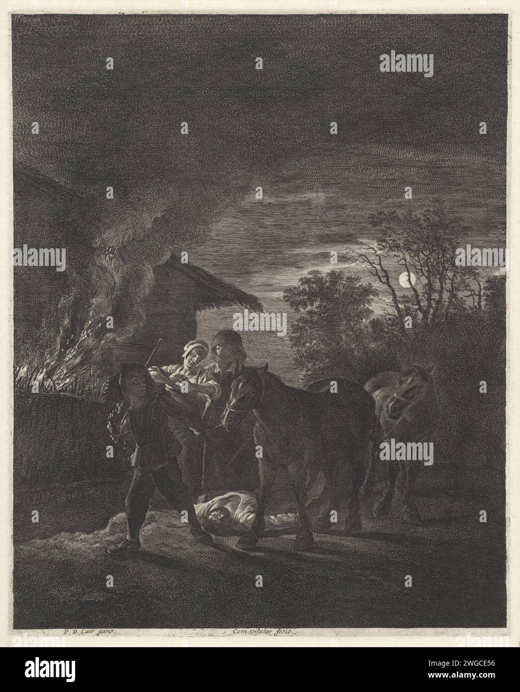 Horse theft, Cornelis Visscher (II), After Pieter Bodding van Laer ...