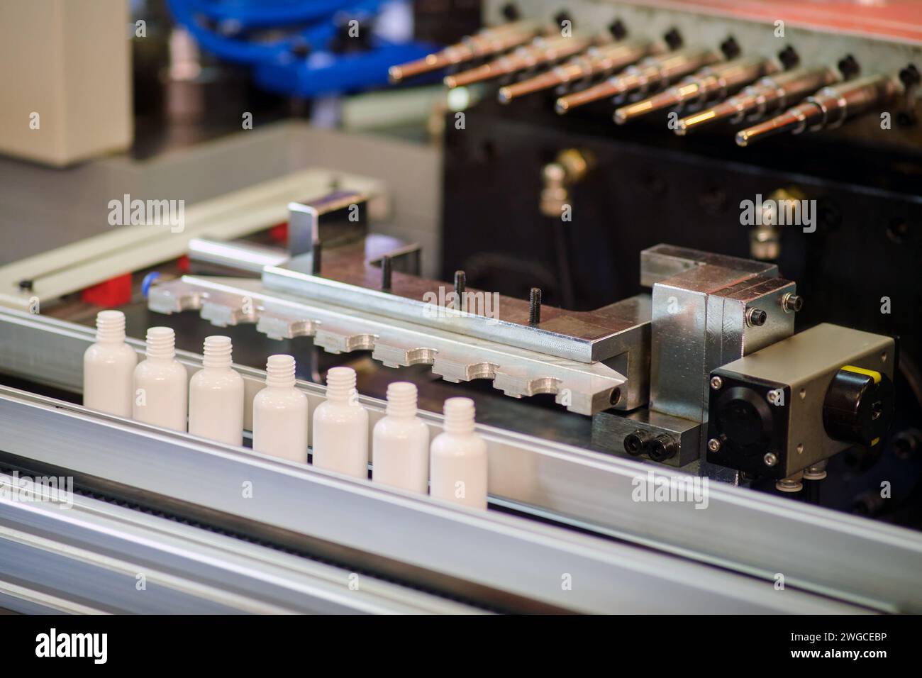 The process of manufacturing plastic products in automated production ...