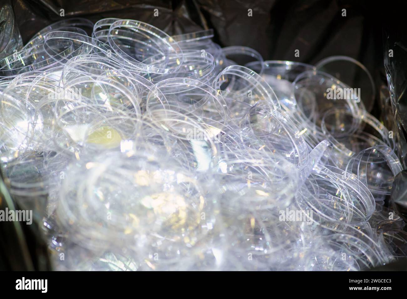 The process of manufacturing plastic products in automated production ...