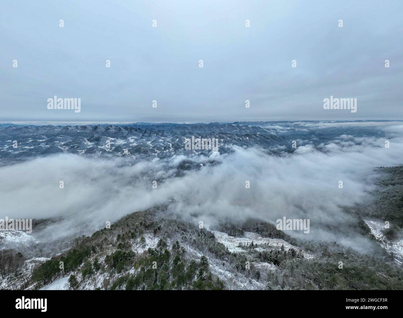 Chongqing. 3rd Feb, 2024. An aerial drone photo taken on Feb. 3, 2024 ...