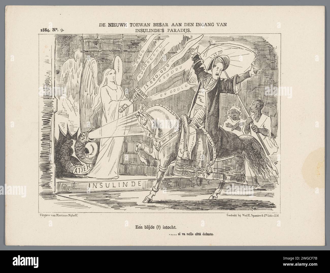 Cartoon with Governor-General van Rees, 1884, 1884 print Cartoon with ...