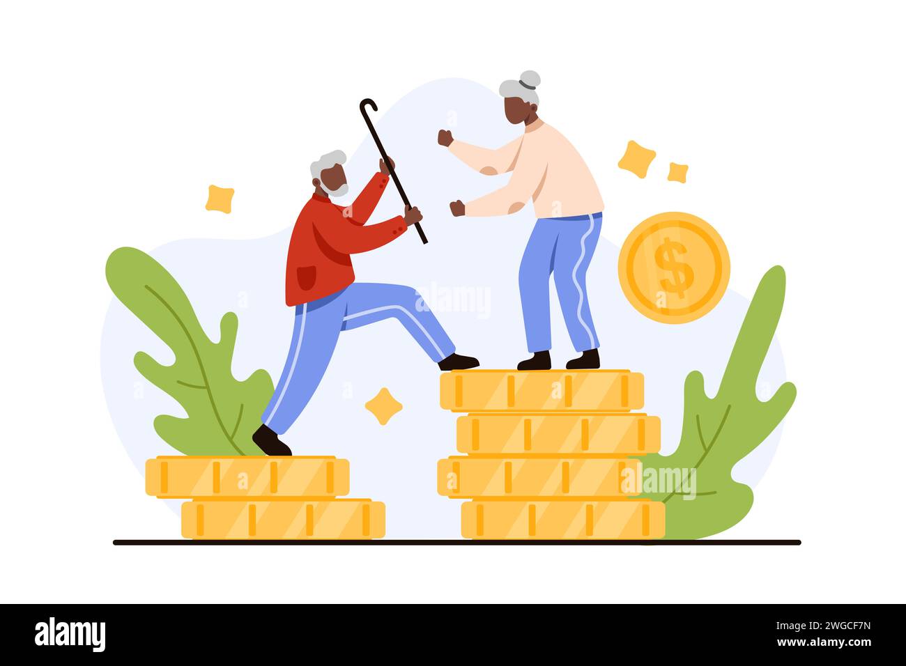 Cartoon old man with money hi-res stock photography and images - Alamy