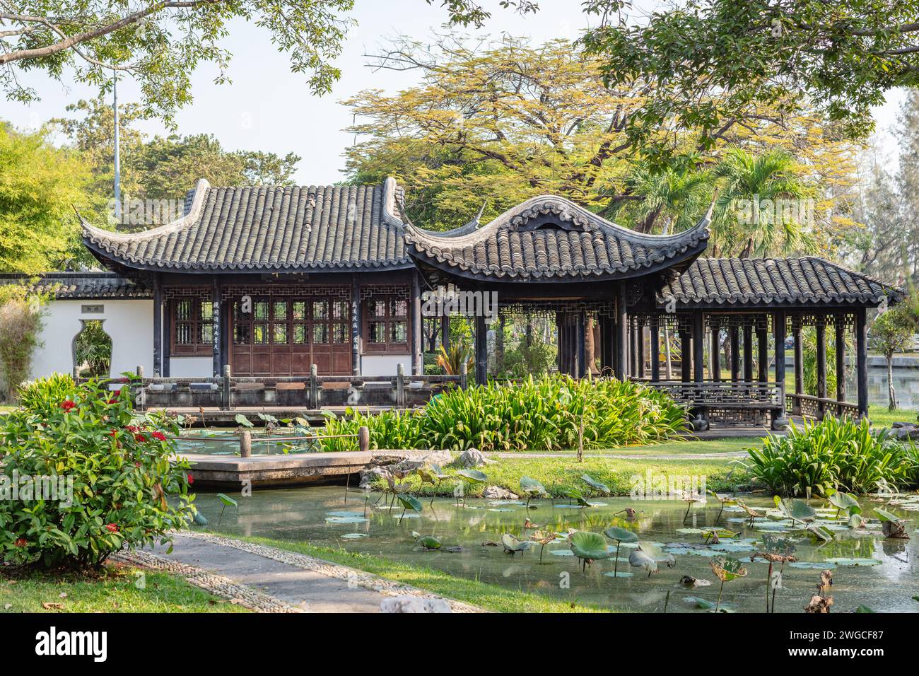 Chinese Garden at Suan Luang Rama IX, (Rama IX Park), public park in ...
