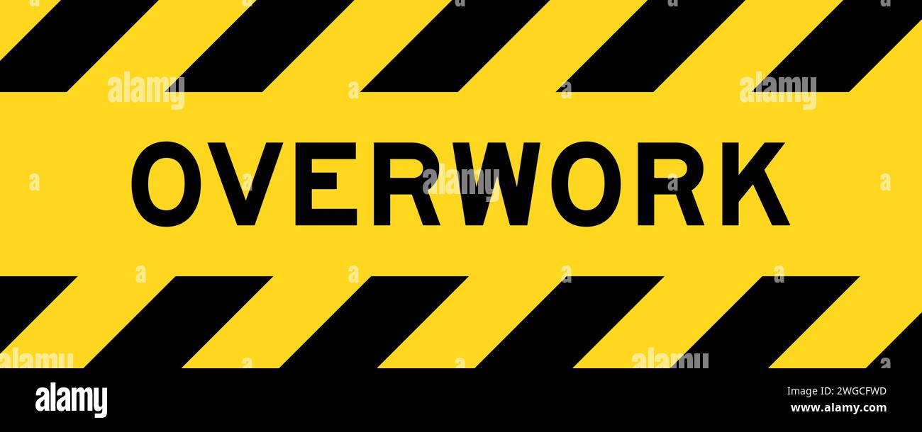 Yellow and black color with line striped label banner with word ...