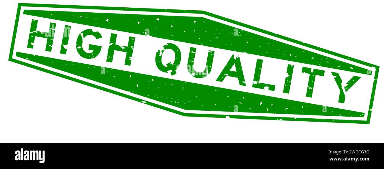 Grunge green high quality word hexagon rubber seal stamp on white ...