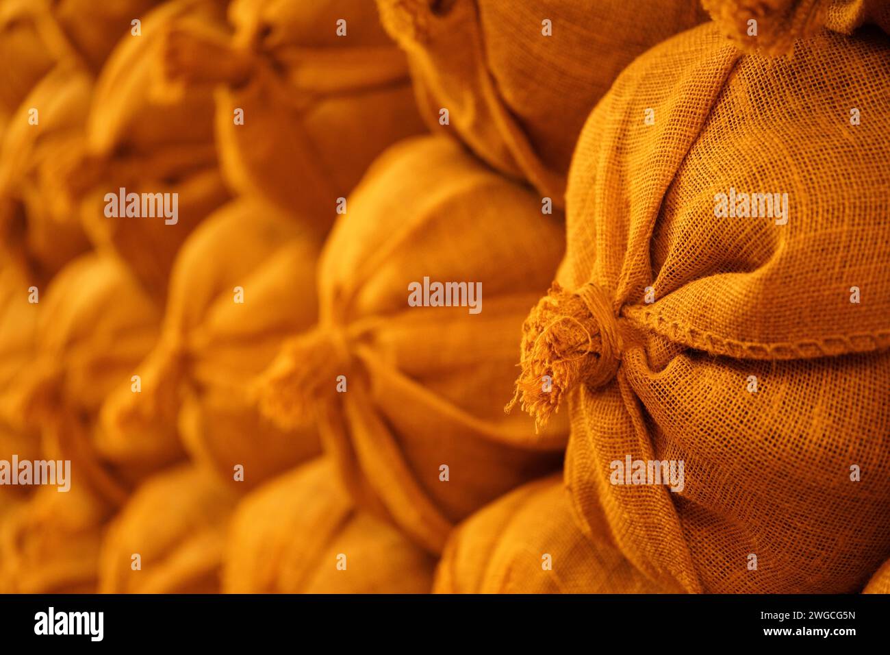 Multiple bags and sacks in matching color with secure ties Stock Photo ...