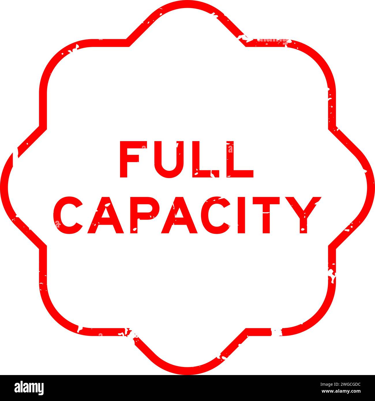 Grunge red full capacity word rubber seal stamp on white background Stock Vector Image & Art - Alamy