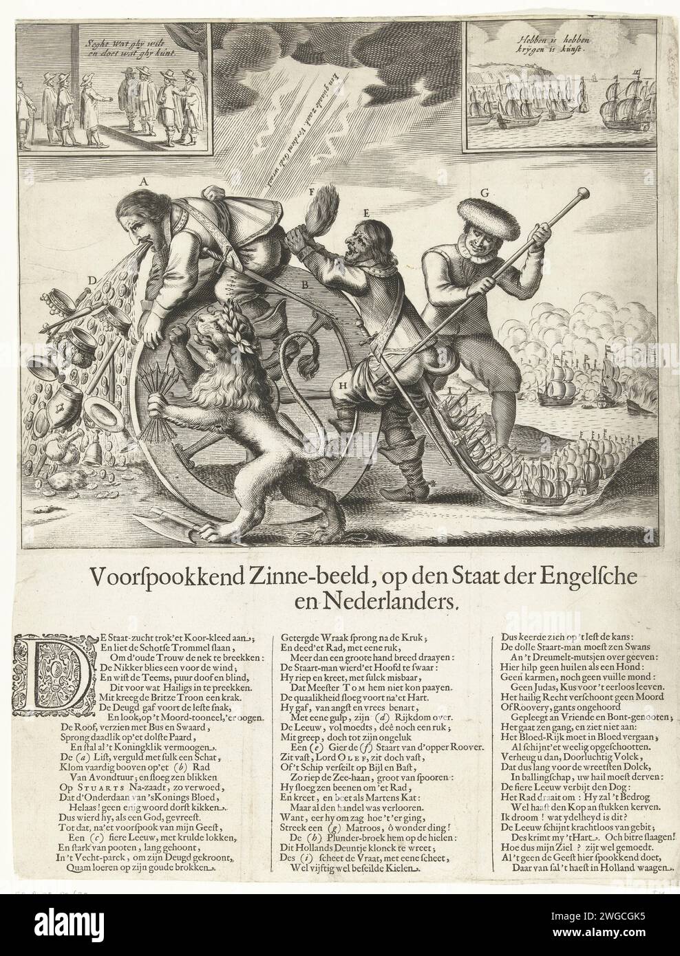 Cartoon on the English, 1652, 1652 print Cartoon on the English, 1652 ...