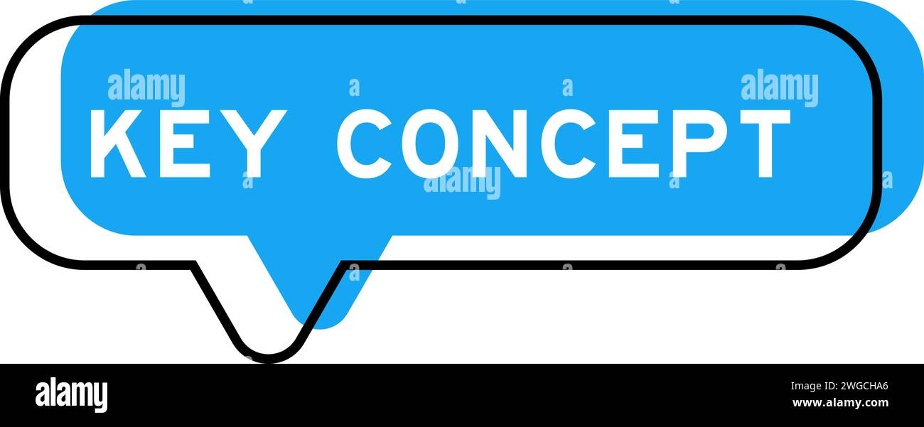 Speech banner and blue shade with word key concept on white background ...