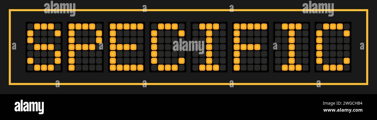 Orange color led banner in word specific n black background Stock ...