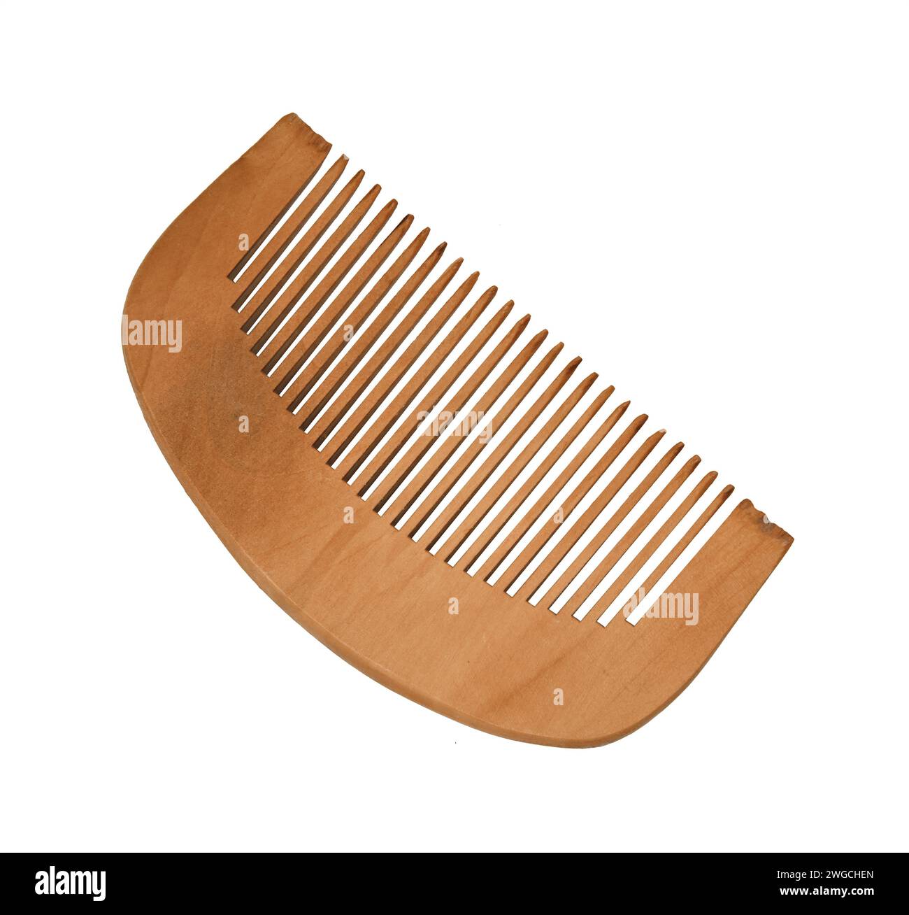 One traditional brown natural wooden hair comb, sustainable lifestyle ...