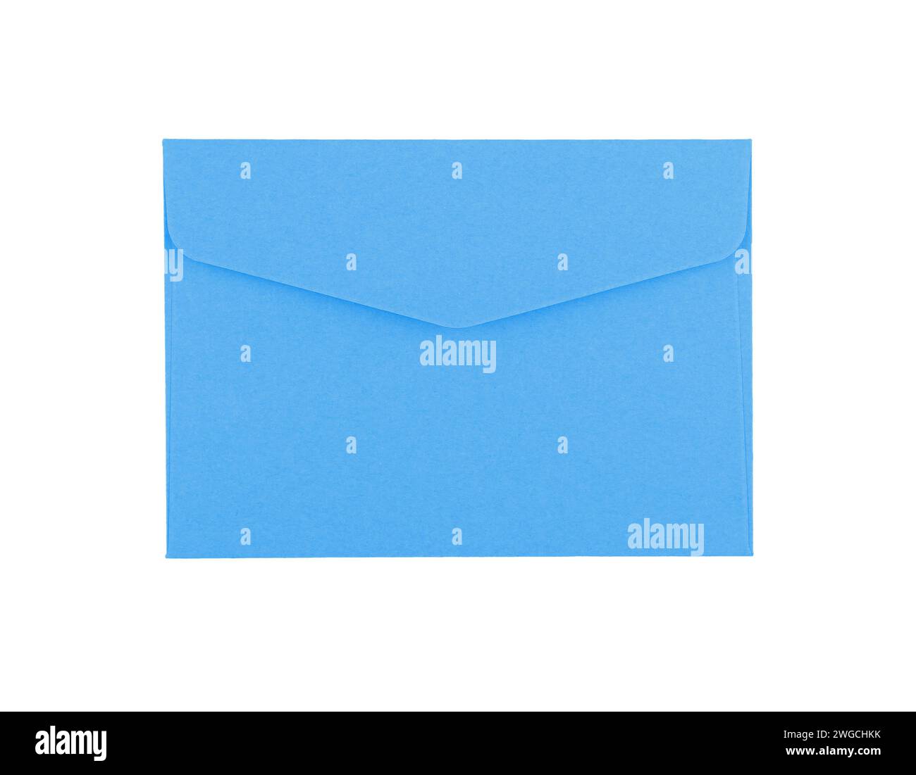 Closed blank pastel blue paper envelope isolated on white background ...