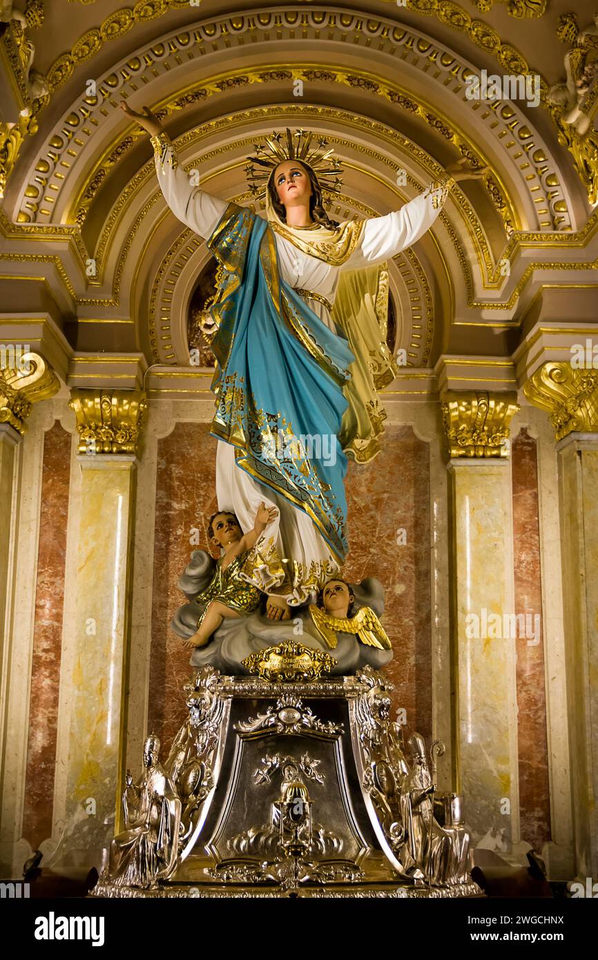 Statue of Our Lady of the Assumption in Rabat Cathedral on the island ...
