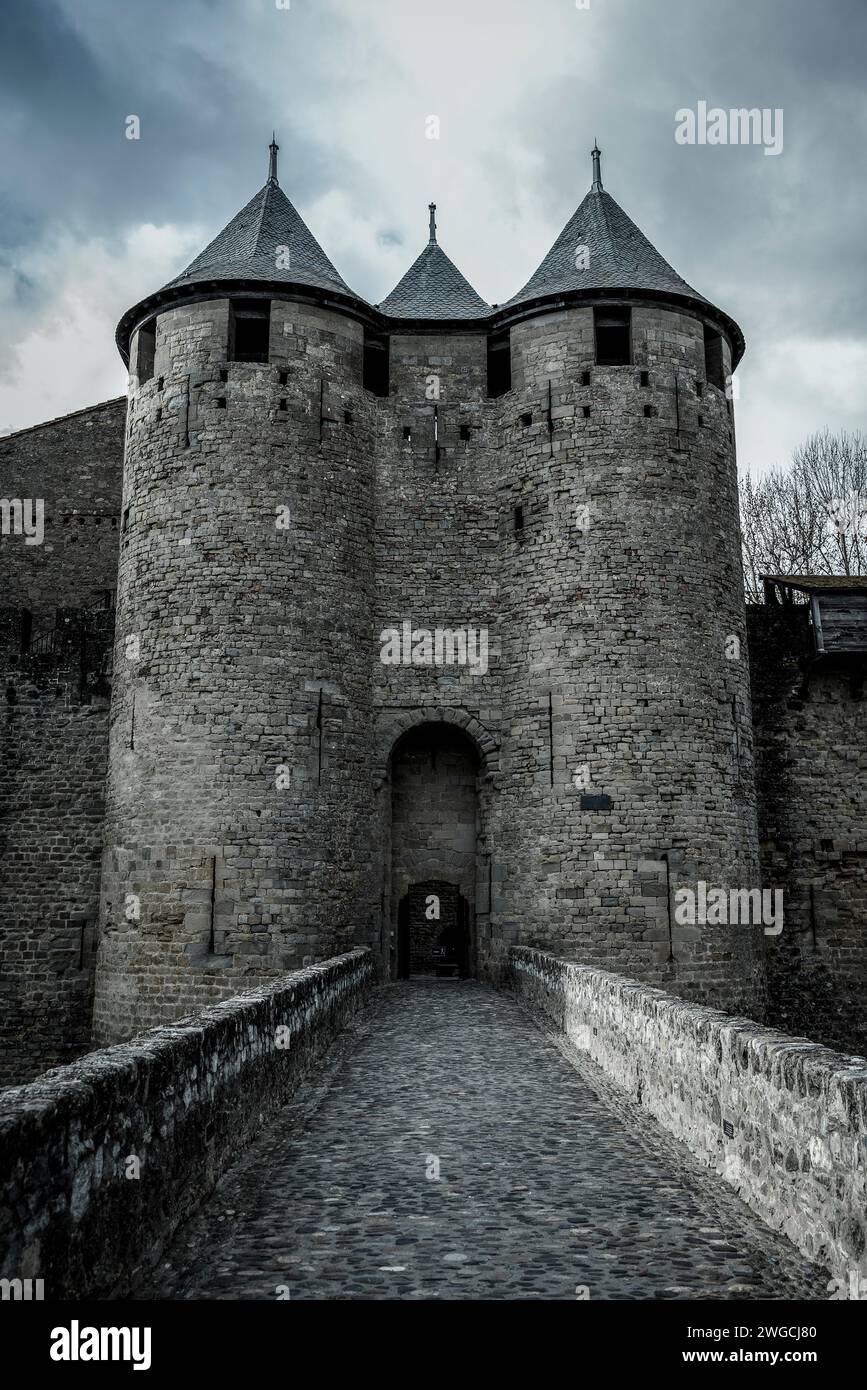 La Cite, medieval citadel with double-walled fortifications built ...
