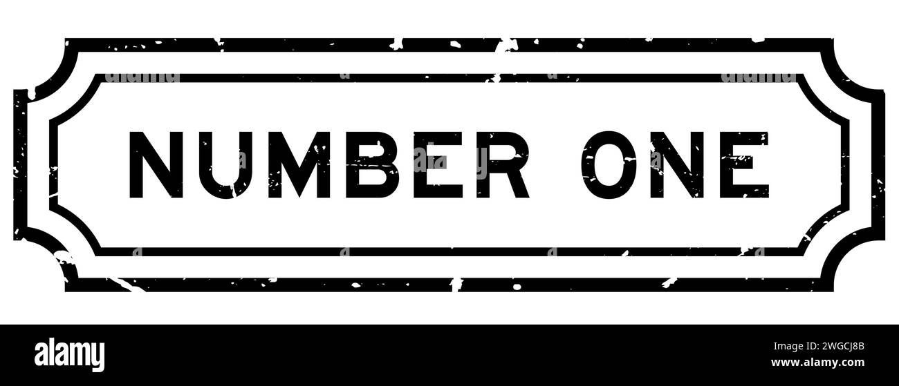 Grunge black number one word rubber seal stamp on white background ...