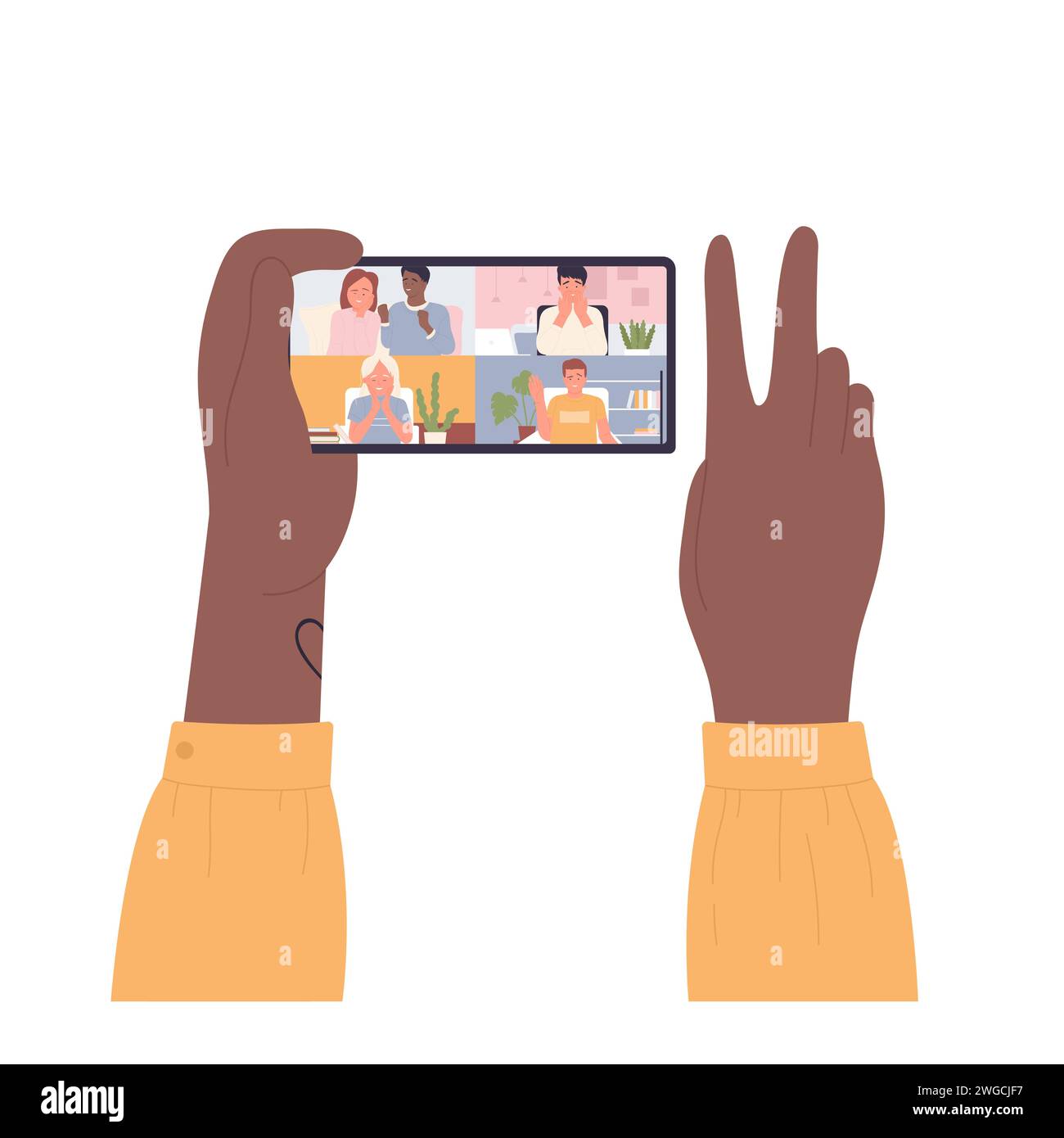 Zoom on mobile screen Stock Vector Images - Alamy