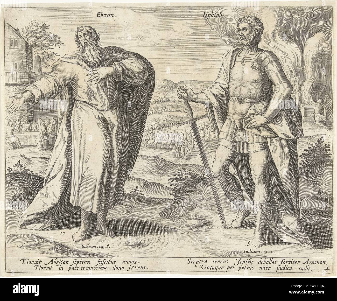 Iap en Jefta, 1643 print In the foreground the seventh and eighth judge ...