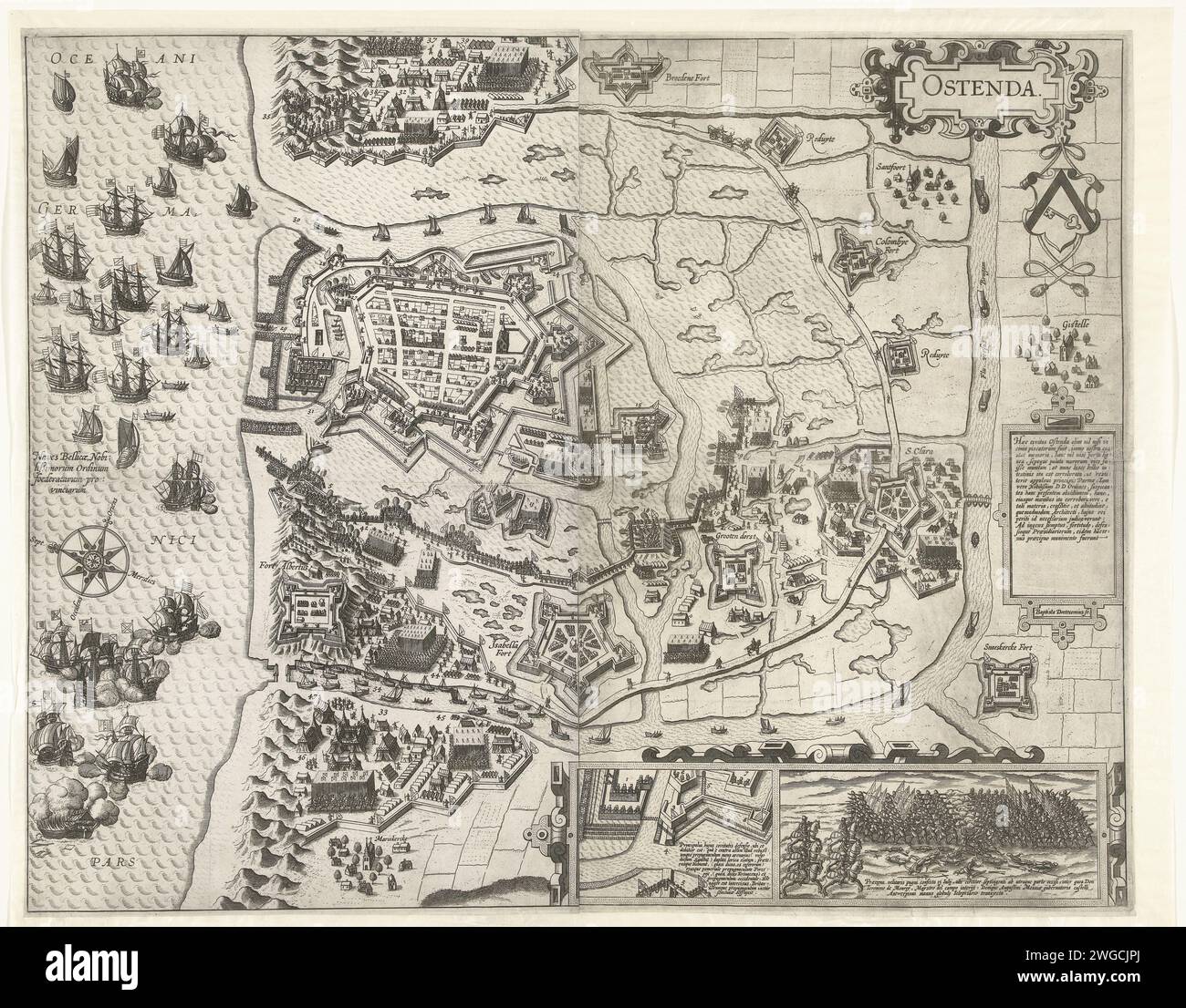 Siege of Ostend, 1601-1602, 1601 - 1602 print Siege of Ostend by the ...