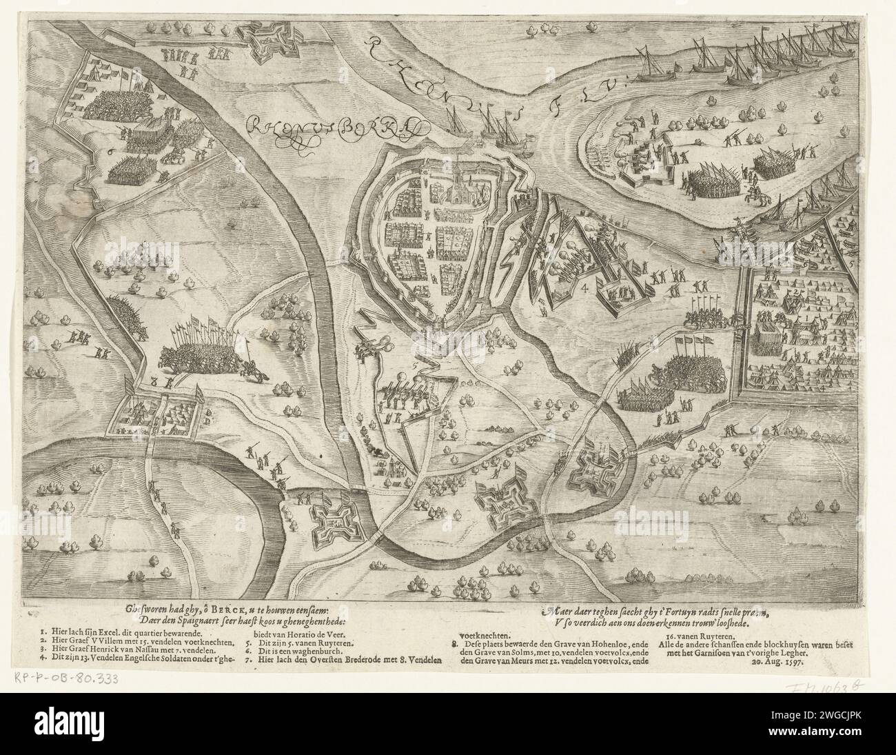 Siege and conquest of Rheinberg, 1597, 1600 - 1601 print Siege and ...