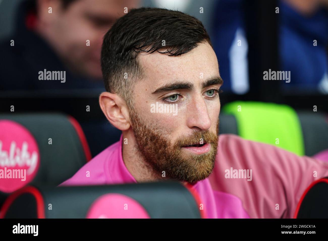 Nottingham Forest goalkeeper Matt Turner on the bench before the ...