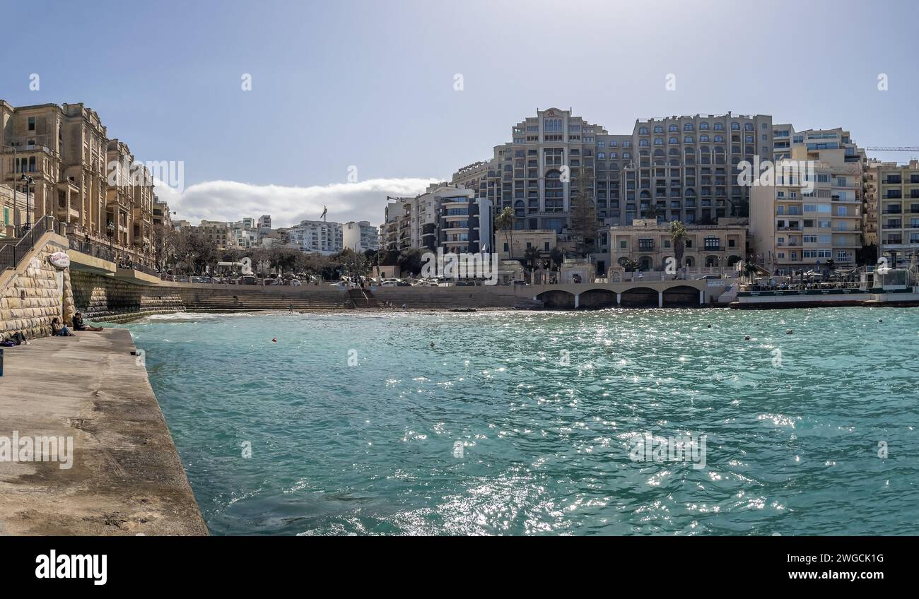 San Giljan (Saint Julian's), Malta - April 3rd 2022: The many buildings ...