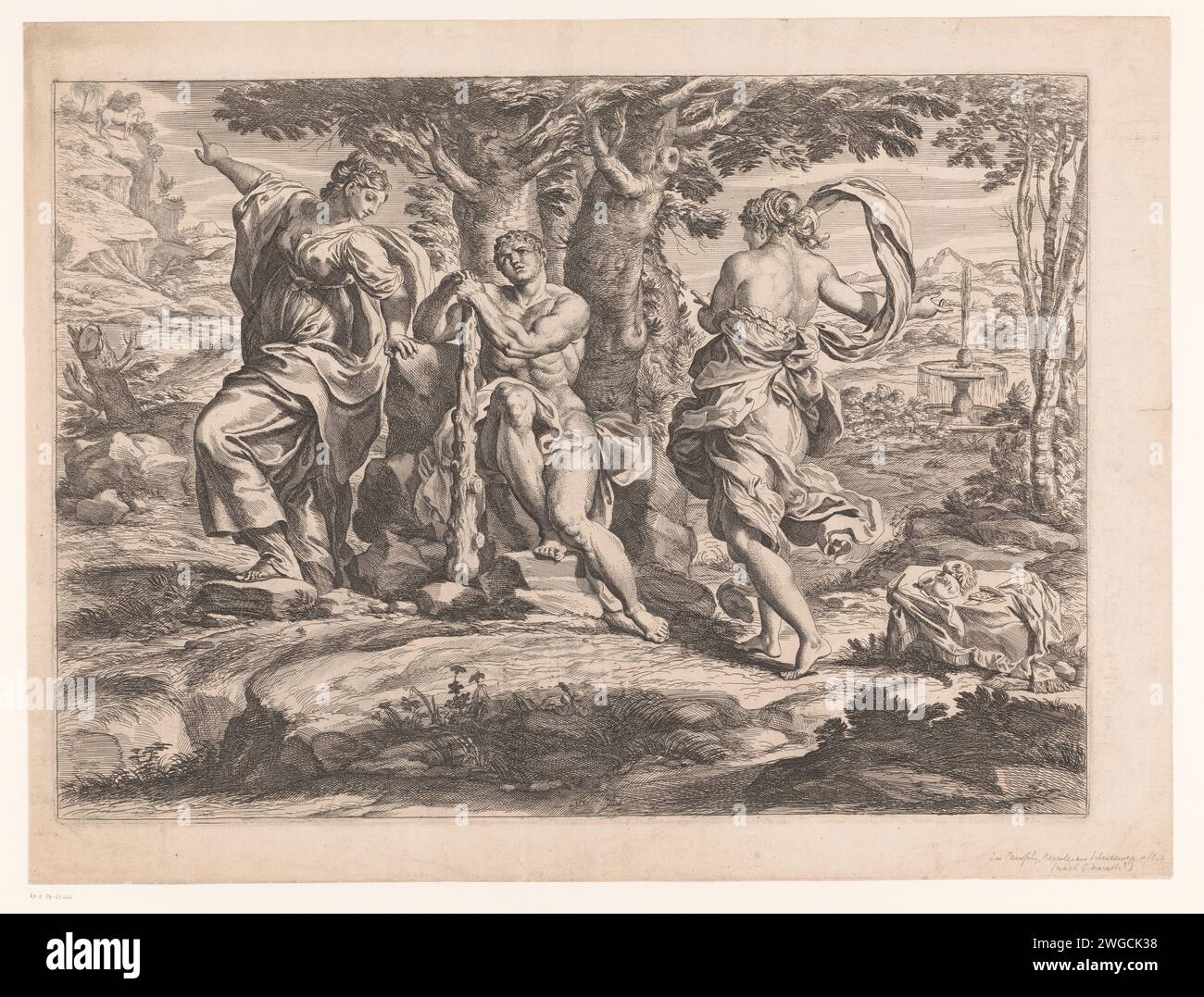 Hercules on the Tweersprong, Anonymous, 1600 - 1699 print France paper ...