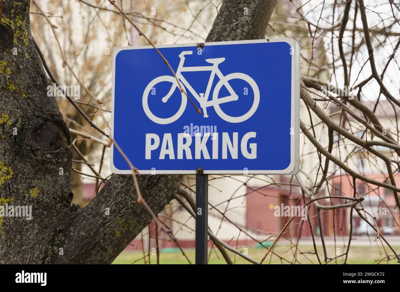 Road sign parking for bicycles. Road signs Stock Photo - Alamy