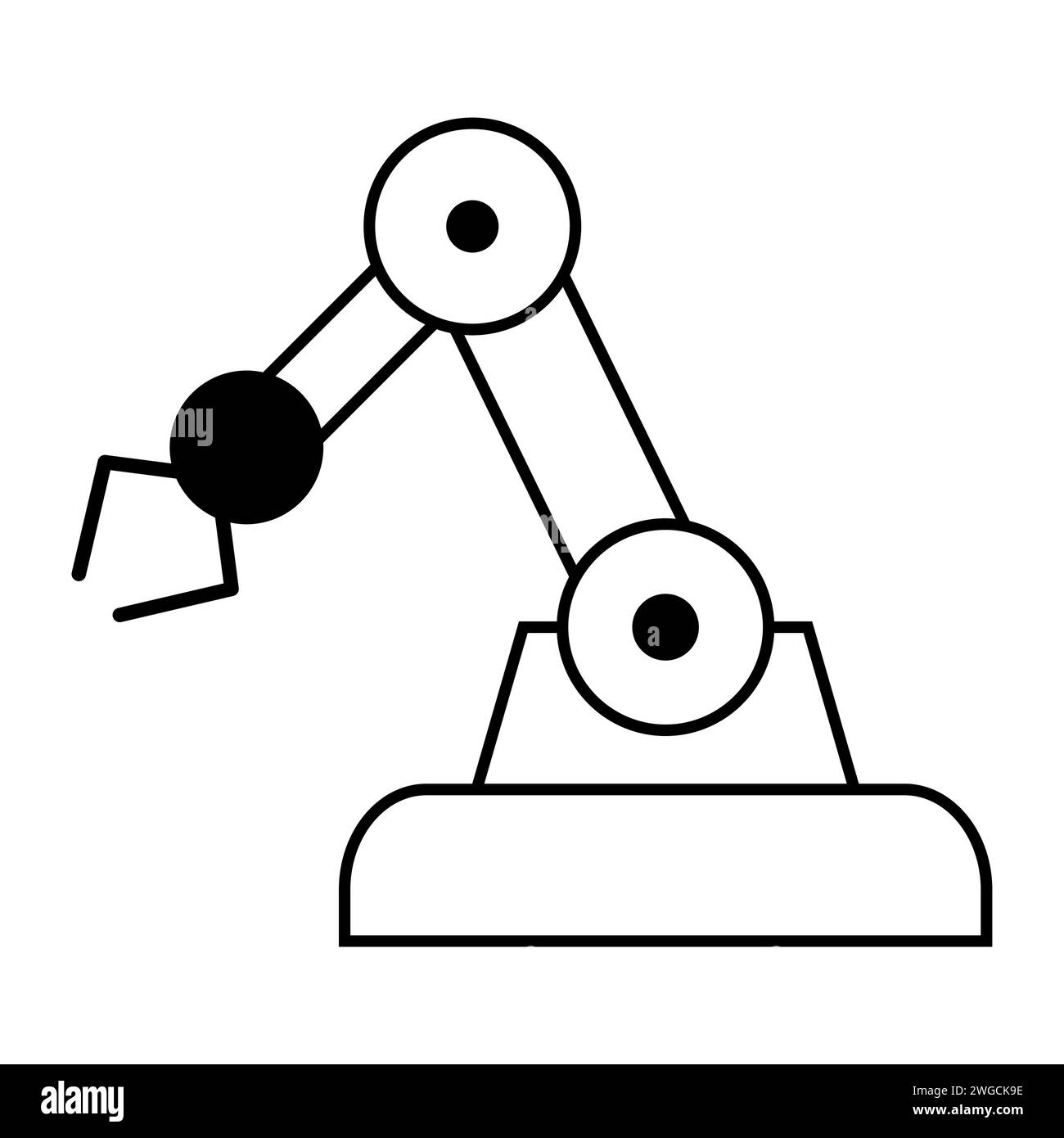 Mechanical robot arm machine icon, technology hydraulic robotic hand, vector illustration Stock ...
