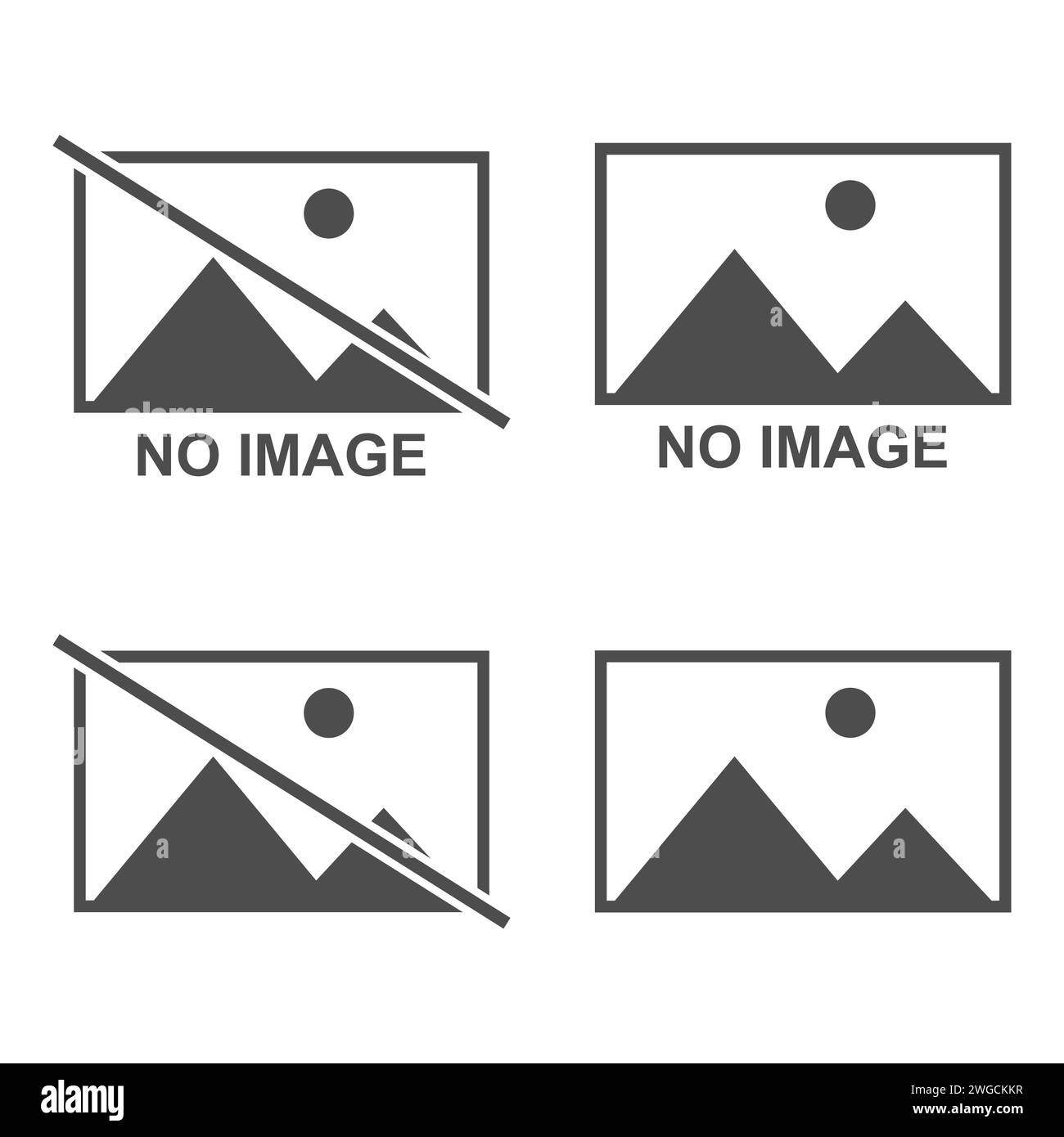 Set of No image vector symbol, missing available icon. No gallery for ...