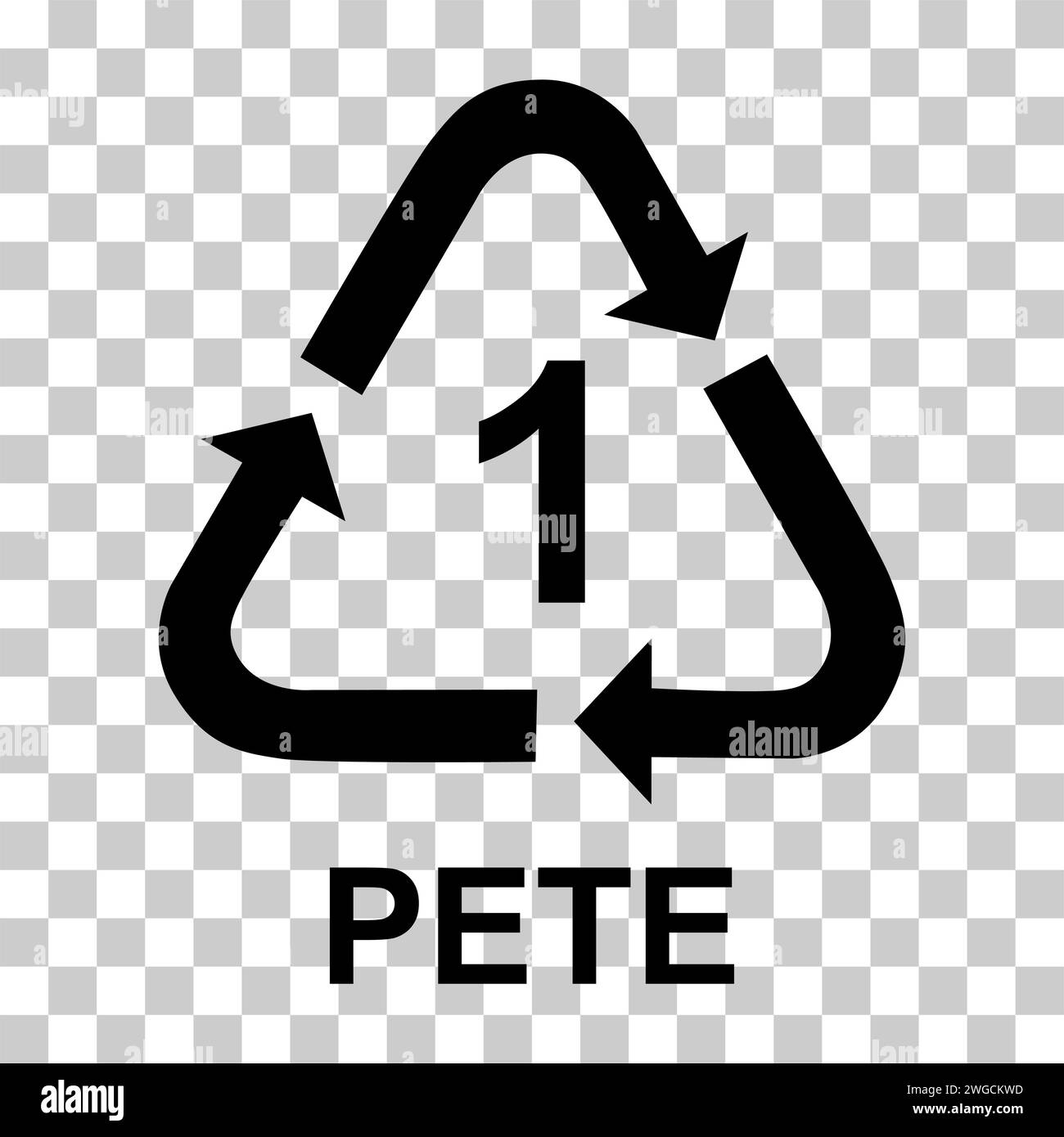 Plastic symbol, ecology recycling sign isolated on white background ...