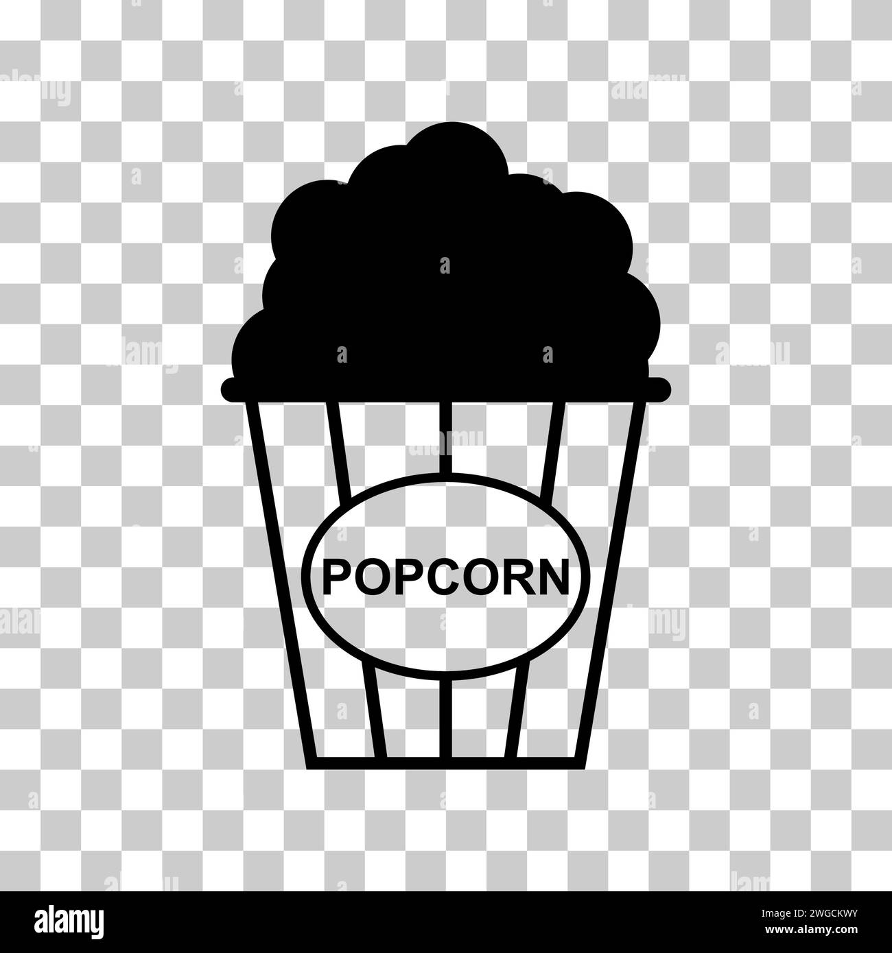Popcorn food design icon, web corn box snack flat vector illustration ...
