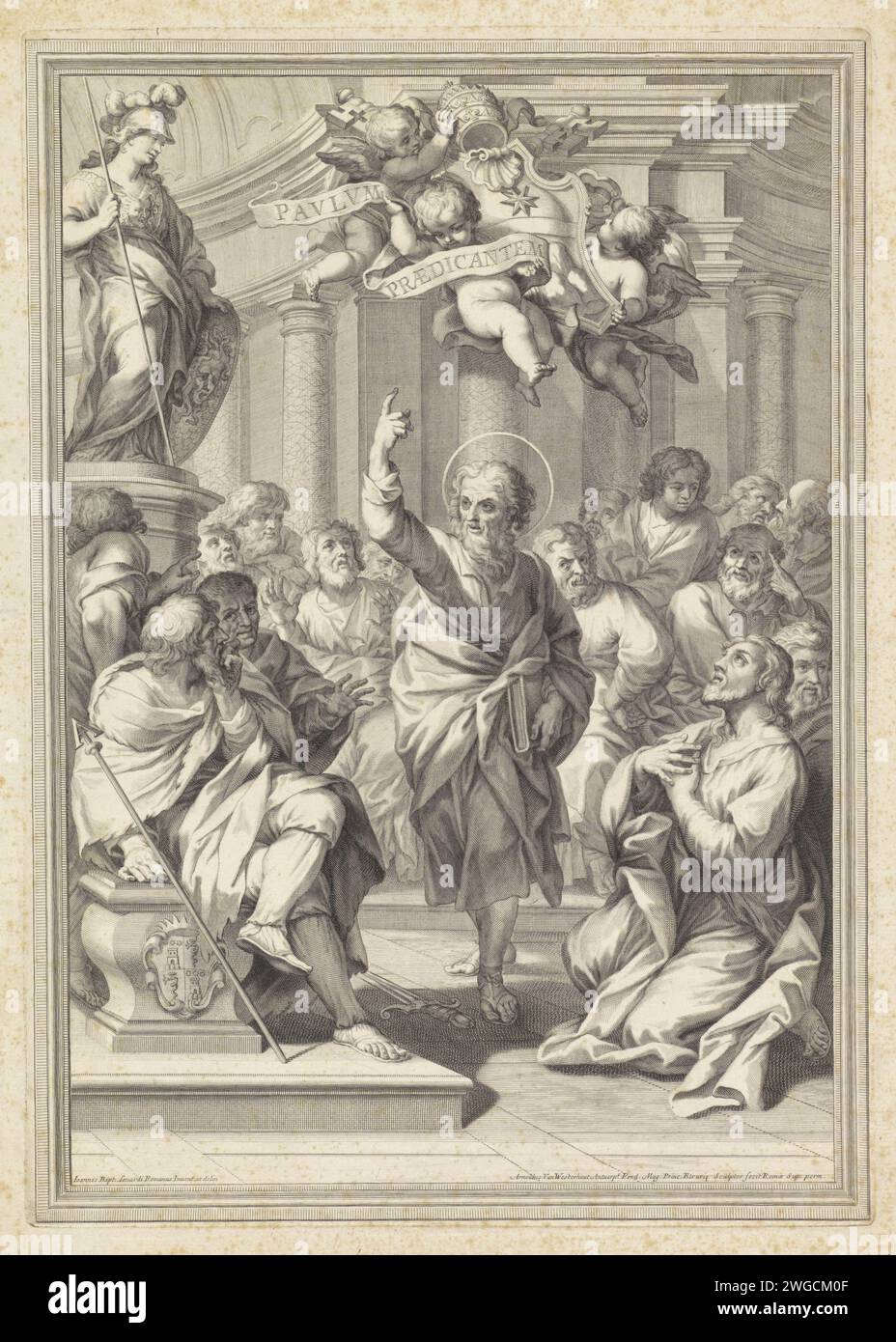 Paulus preaches in Athens, Arnold van Westerhout, after Giovanni ...