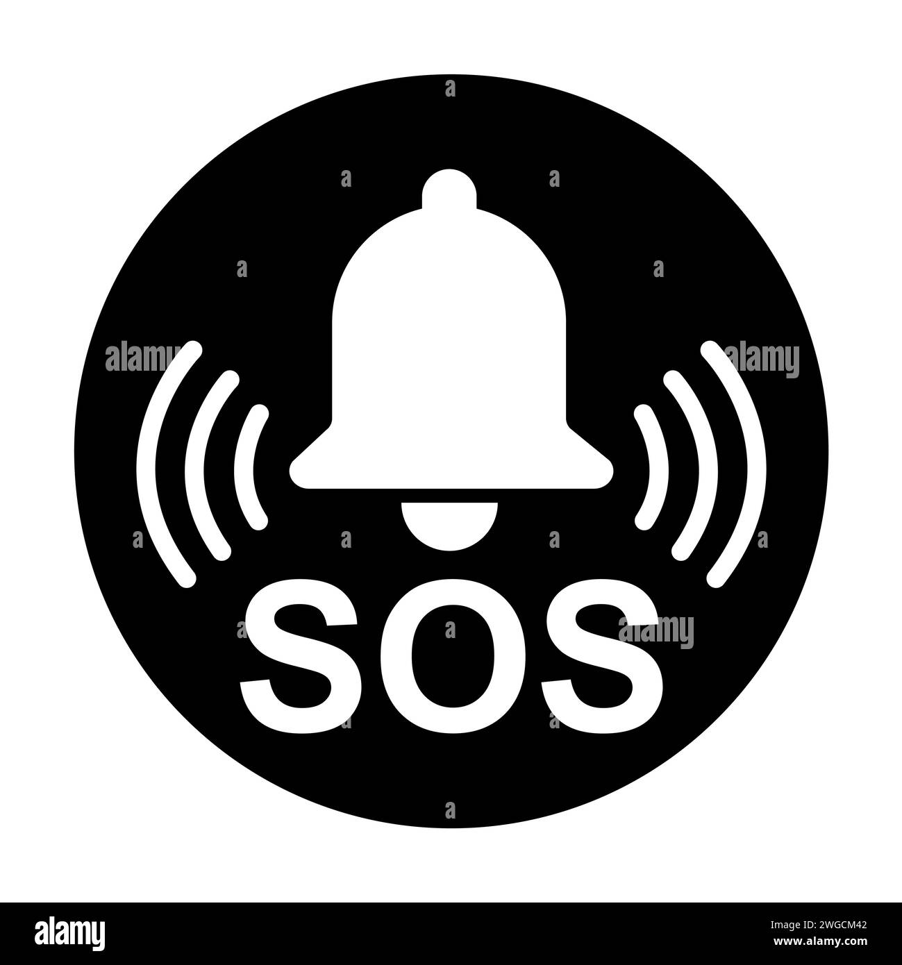 SOS help icon, safety support alert flat design, save vector ...