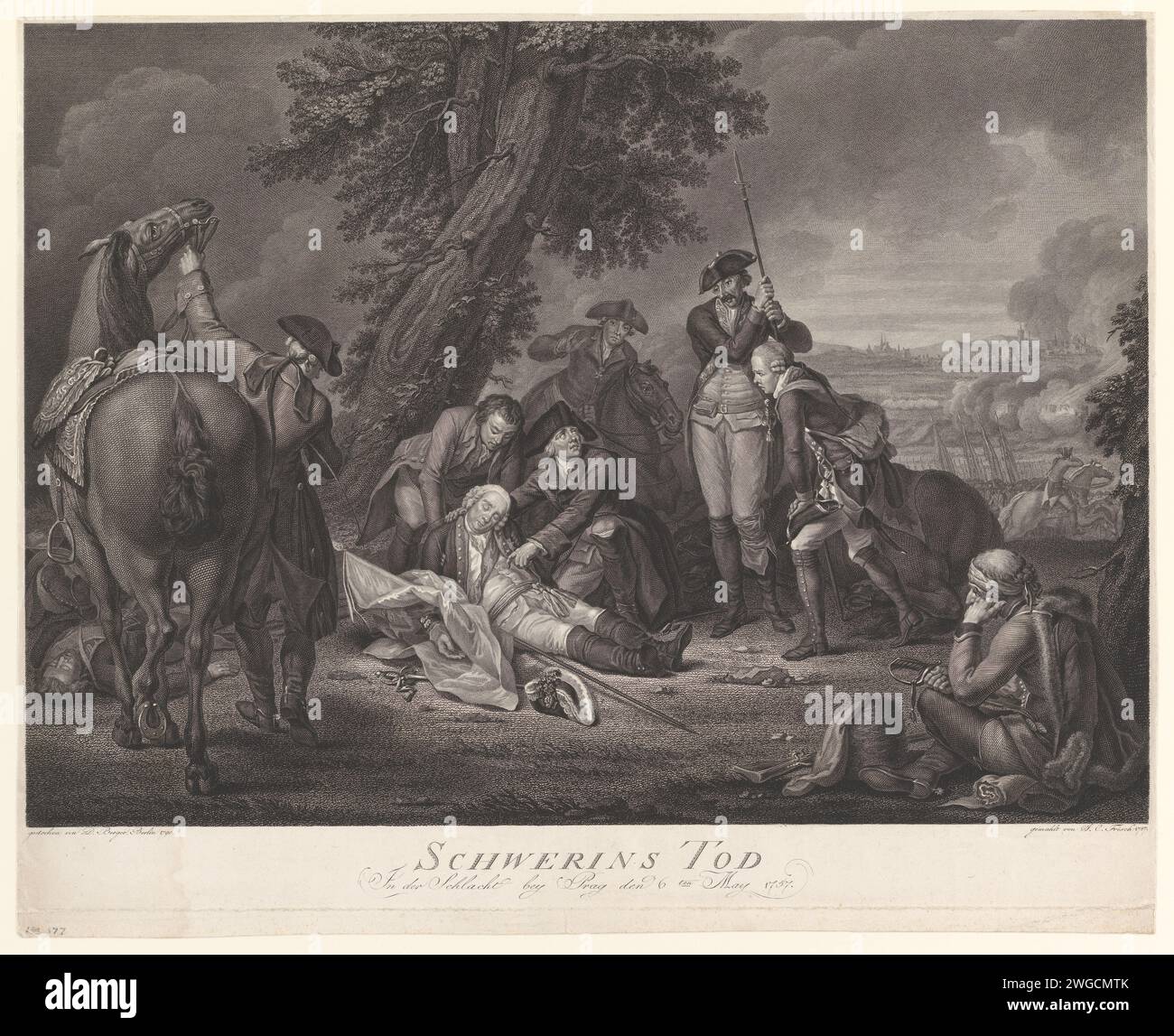 Dood van Kurd Christoph von Schwerin, Daniel Berger, after Johann ...