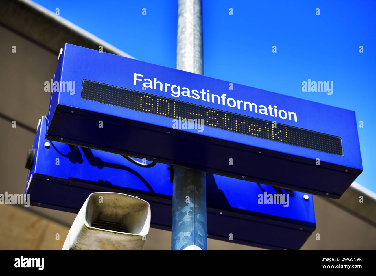 Display Board On A Platform Marked GDL-Strike!, Symbol Photo Of Railway ...