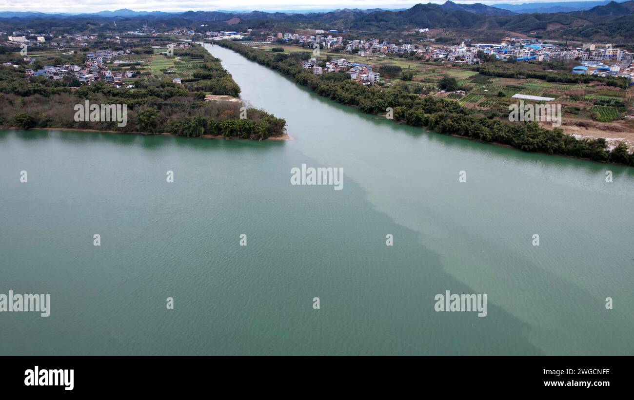 LIUZHOU, CHINA - FEBRUARY 4, 2024 - The "clear and turbid" landscape of ...