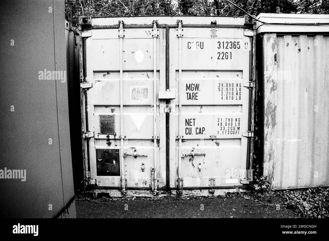 Shipping containers used for storage, Winchester, Hampshire, England ...