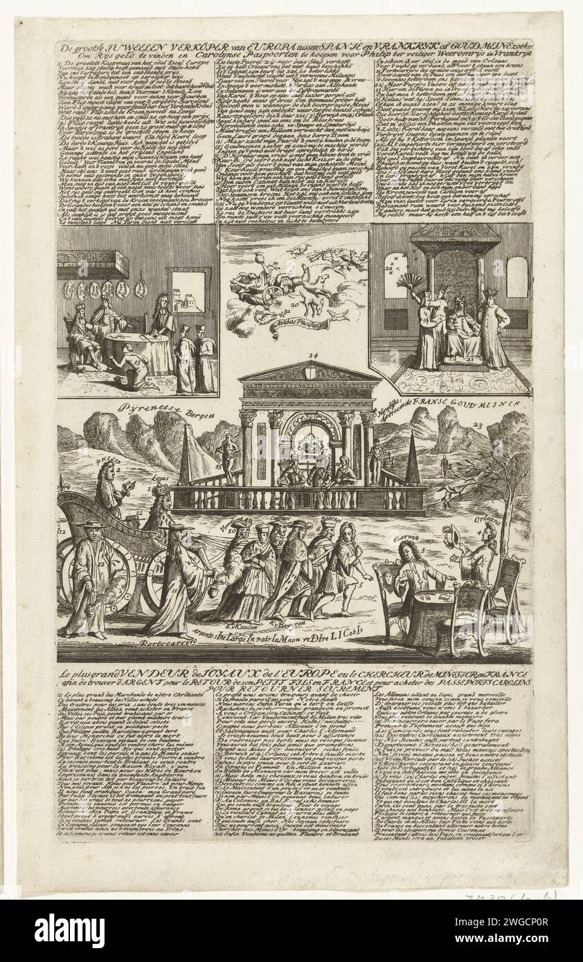 Failed draft of Louis XIV and the Duke of Anjou, 1706, 1706 print ...
